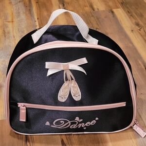 Unbranded | Accessories | Balletcore Dance Bag Black Satin Pink Ballet ...